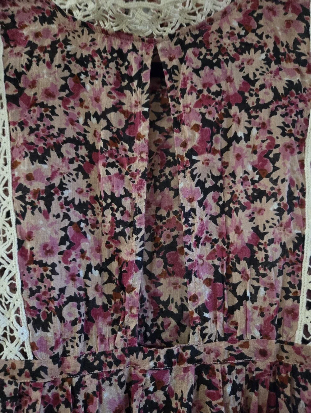 Free People | Dresses | Free People Fp One Floral Crochet Lace Keyhole ...